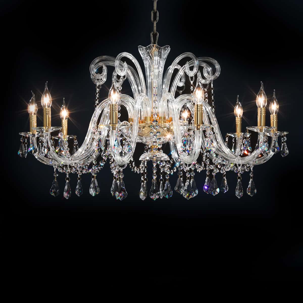 LEO-CC-0067 - 10 Light Swarovski Crystal Chandelier - Leo Light Lighting