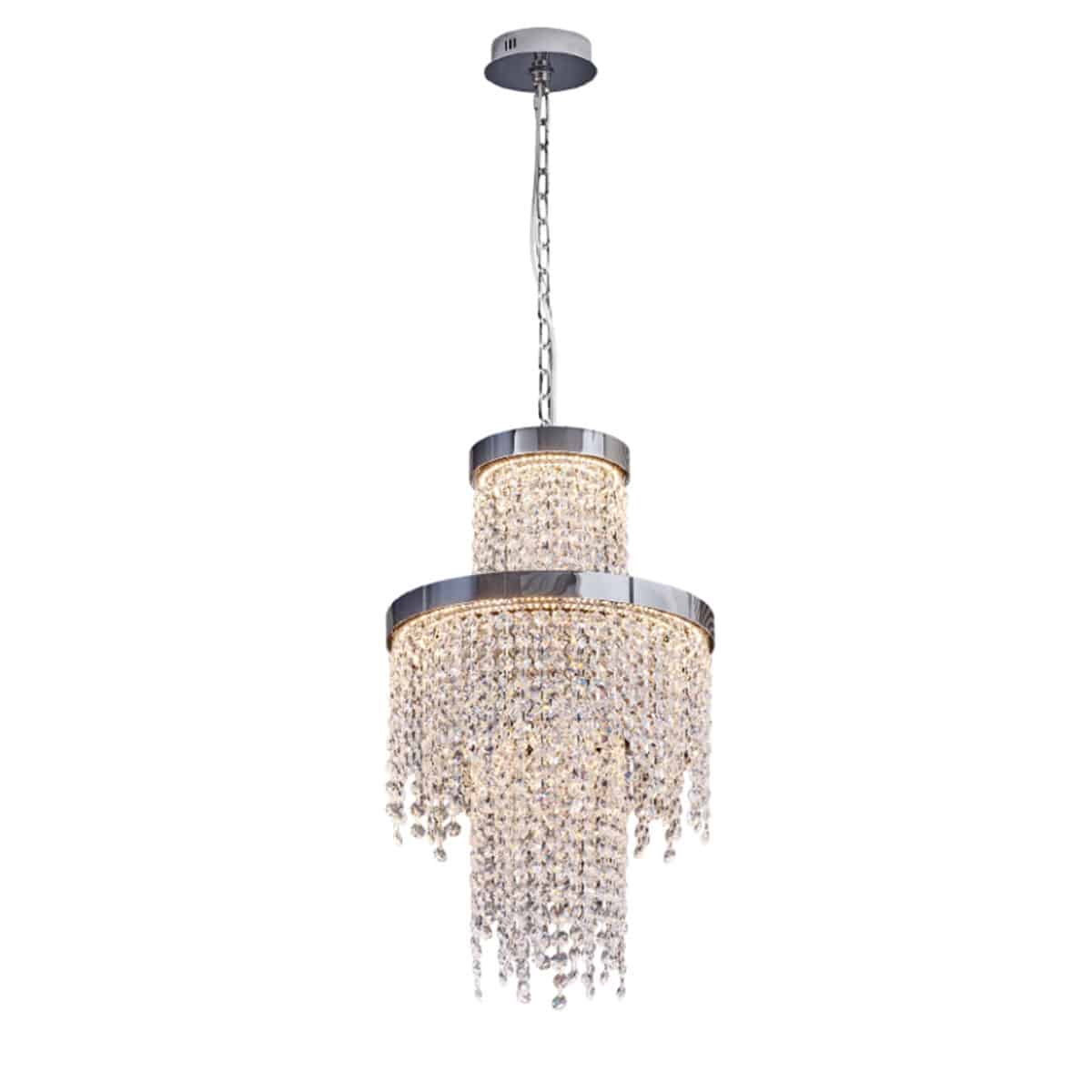 (LEO-ML-0010) Small 2 Tier Dangling Drum Chandelier - Leo Light Lighting